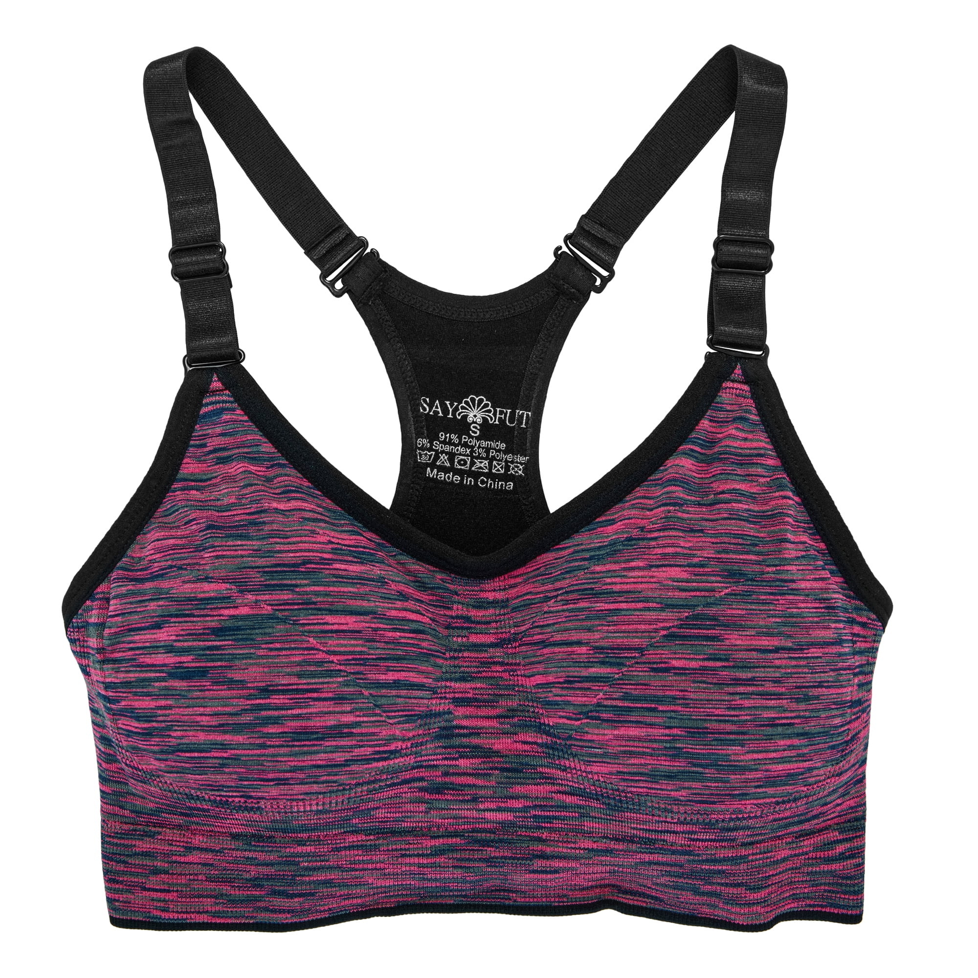 Women's Medium Support Cross Back Wirefree Removable Cups Yoga Sport ...