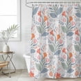54x78 Inch Shower Curtain Decorative Orange Pink Flowers Bathtub Bath ...