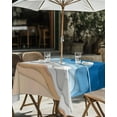 Blue Geometric Beach Square Outdoor Tablecloth, Waterproof Table Cloth ...