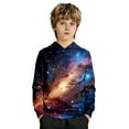 Boys Galaxy Print Pullover Hoodie Long Sleeve Casual Sweatshirt with ...