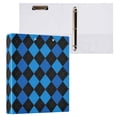Black and Blue Color Checkerboard Pattern Round Ring Binder 3 Rings 1.5 ...