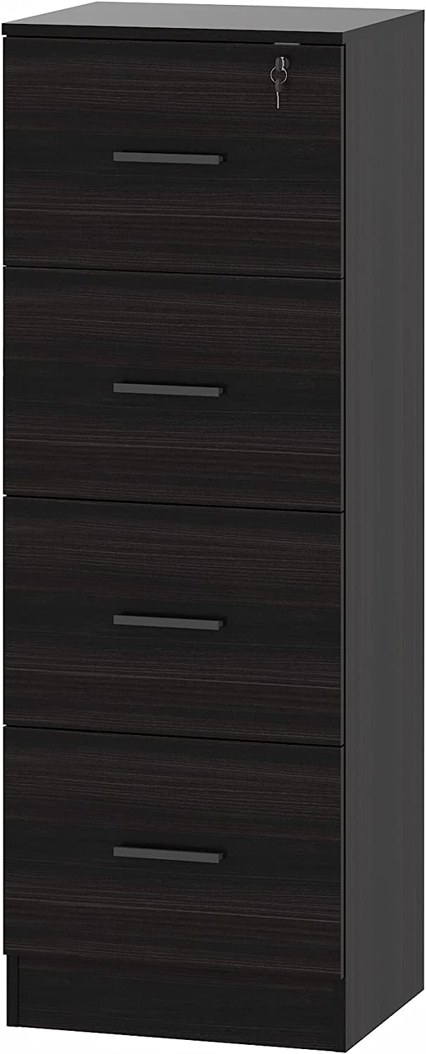 WAHEY File Cabinet, 4 Drawer Wood Lateral Filing Cabinet with Lock ...