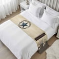 Bless Our Home Bed Runner Cal King Size Blue Star Sheep Branch Pots ...