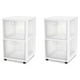 Sterilite Ultra 2 Drawer Plastic Rolling Storage Wheeled Cart (2 Pack ...
