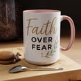 Faith Over Fear Mug, Christian Gift, Inspirational Bible Verse Cup ...