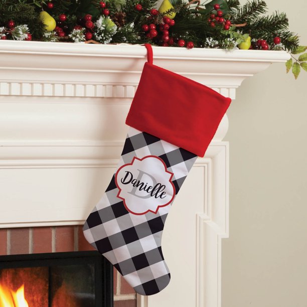 Personalized Gingham Stocking - Walmart.com