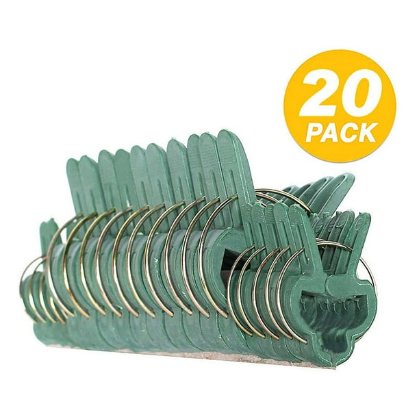 20 Dark Green Plastic Plant Clips Fixing Clamps, Stable Clamps for ...