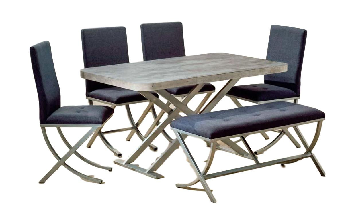 Comedor Kessa Muebles 4 Sillas y 1 Banca Rhino Gris | Walmart en línea