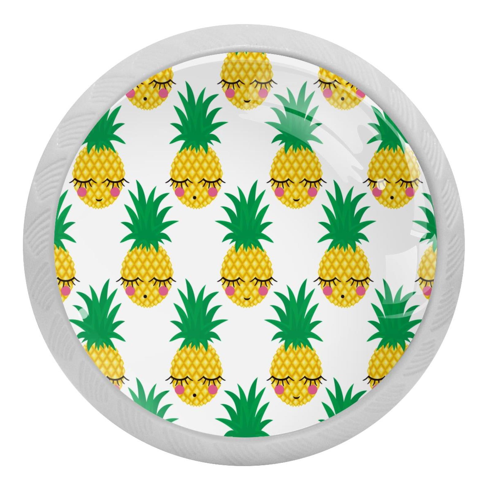 4PCS Round Pineapple Cabinet Fluorescence Knob Glowing in the Dark ...