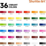 Shuttle Art Watercolor Paint Set 36 Colors 12ml Tubes with 10 Brushes ...