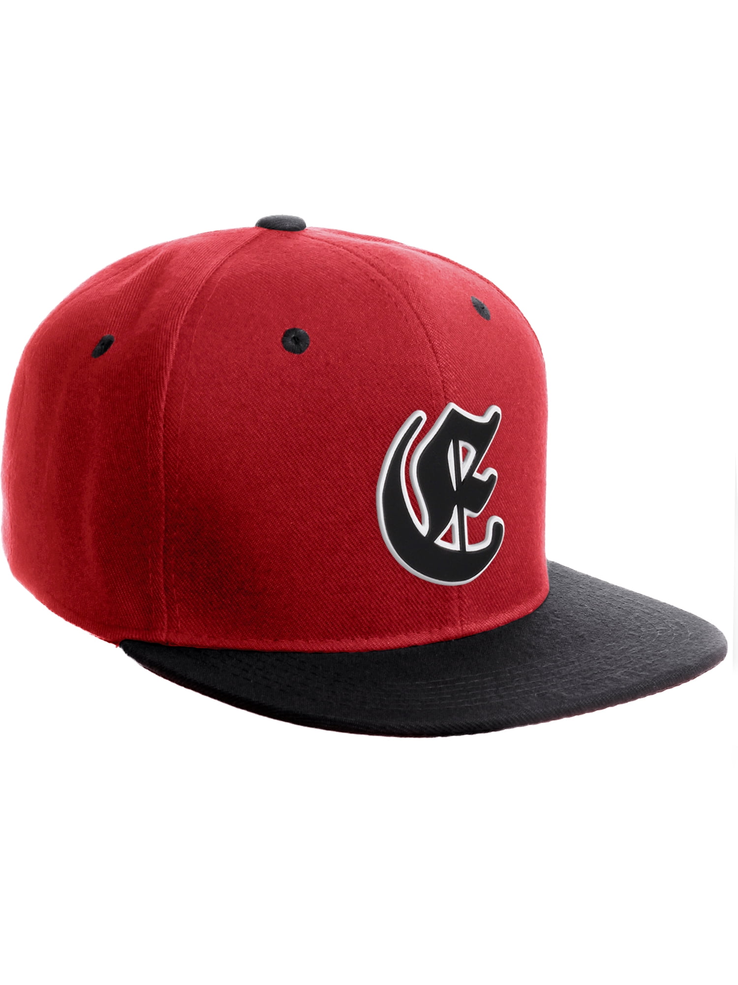 Daxton Classic Snapback Old English A to Z Numbers Initials Flat Bill ...