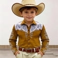 BOOMNY Toddler Boys Western Cowboy Shirts Long Sleeve Lapel Embroidery ...