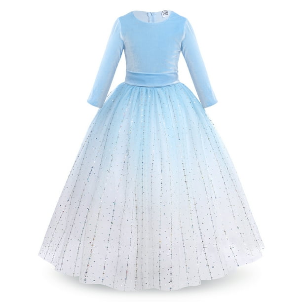 Ibtom Castle Flower Girl Tulle Velvet Shiny Sequins Bridesmaid Dress