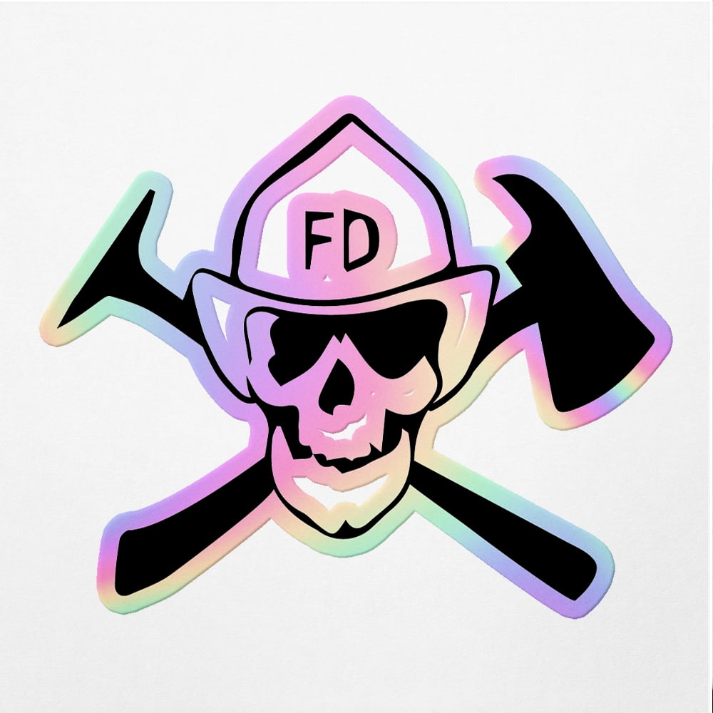 Vinyl Stickers Decals Of Firefighter Axe Illustration - Apply On Any ...