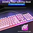 Cshidworld Wired Gaming Keyboard and Mouse Set, RGB Backlit, Pink, Full ...