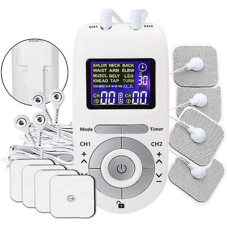 Two-channel 12-mode Muscle Stimulator With 8 Electrode Pads | Walmart ...