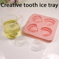 4 Hole Denture Teeth Ice Cube Mold, Silicone Ice Tray DIY I-ce Cream ...