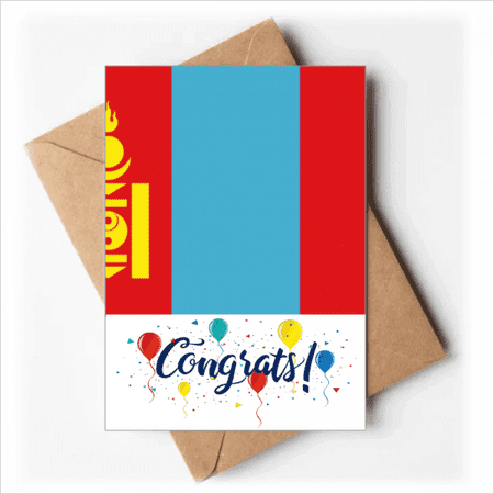 Mongolia National Flag Asia Country Wedding Cards Congratulations ...