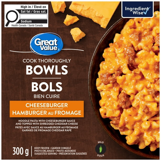 Great Value Cheeseburger Bowl, 300 g - Walmart.ca