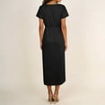 Flattering V-Neck Wrap Maxi Dress with High Slit, Soft and Breathable ...