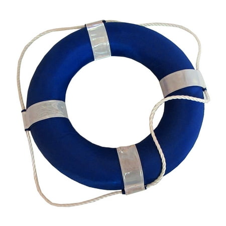 Blue and White Foam Ring Buoy for Swimming Pools 19 inch with Perimeter ...