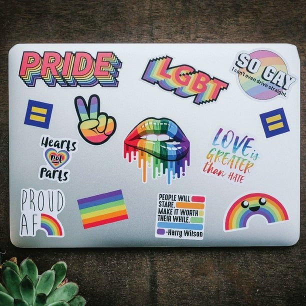 Window Flakes LGBTQ Pride Laptop Stickers, Computer & Journal Decals ...