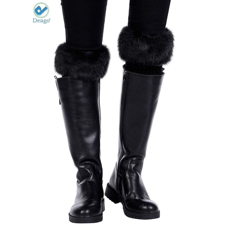 White Fur Boot Cuffs