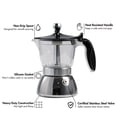 Transparent 4 to 6 Cup Stovetop Espresso Maker, Stainless Steel Moka ...