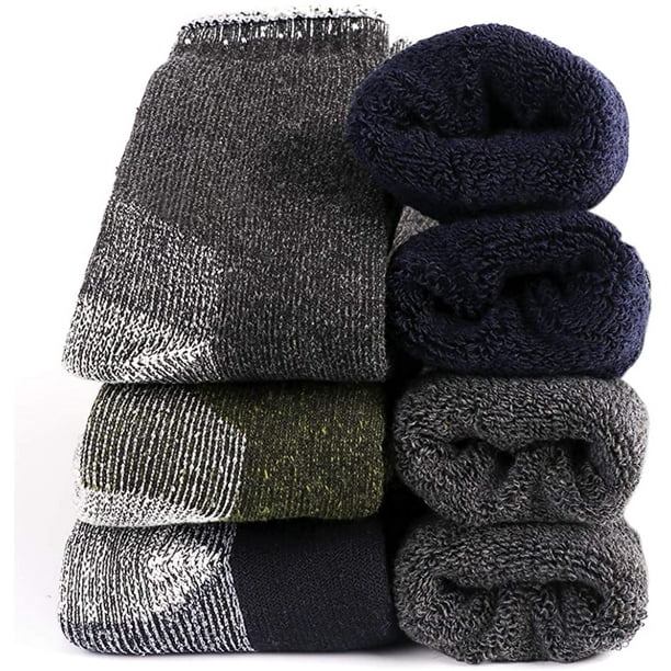 Mens Heavy Thick Wool Socks, Thick Warm Winter Socks, Hiking Socks Soft ...