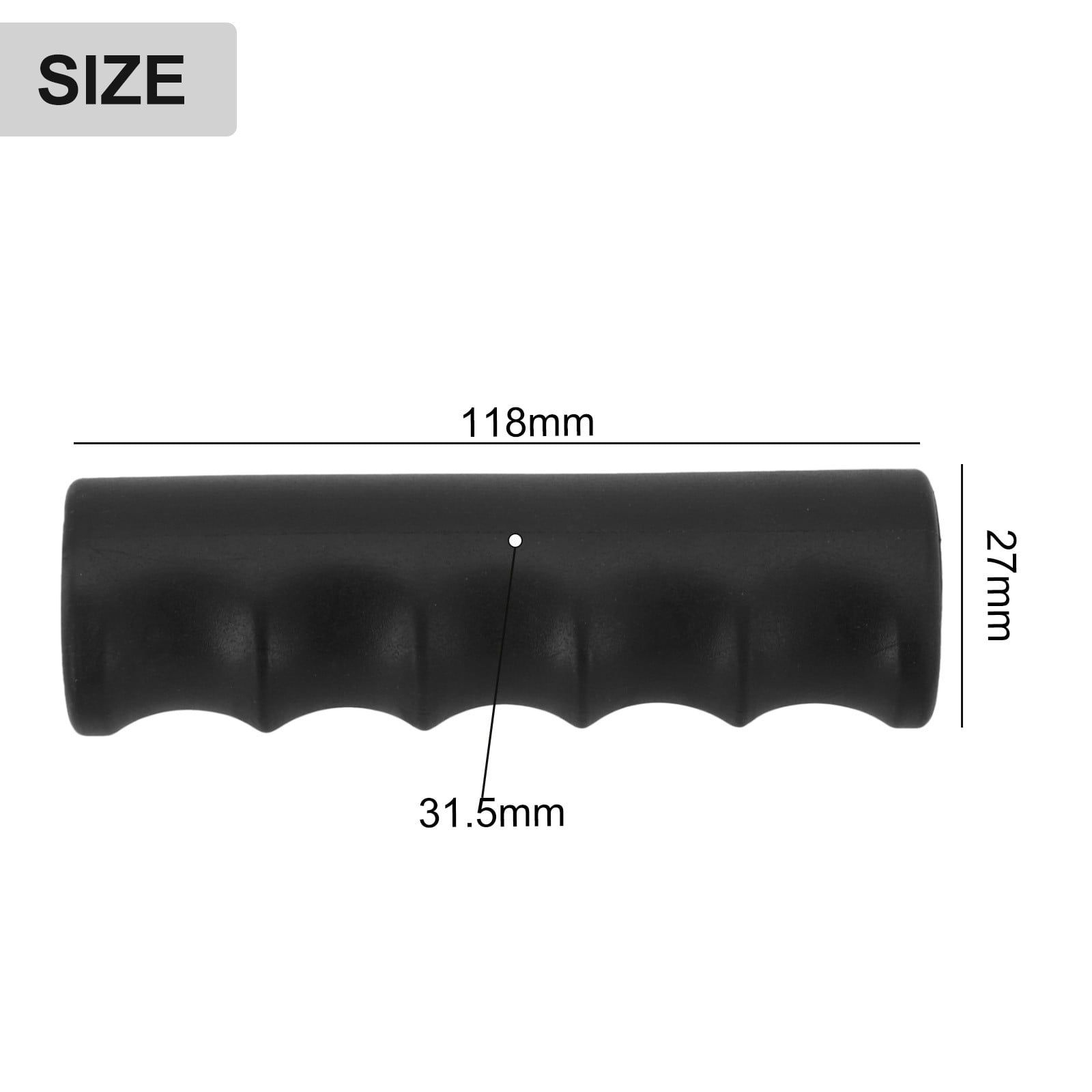 Chendee 2pcs Wheelbarrow Rubber Handles  Round Tubes Black Replacement Handles 118 X 27mm 118 X 27mm