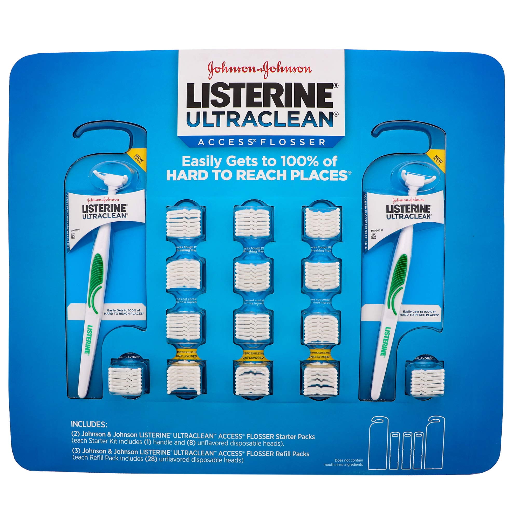Listerine Ultra-Clean Access Flosser with Two Handles and 100 ...