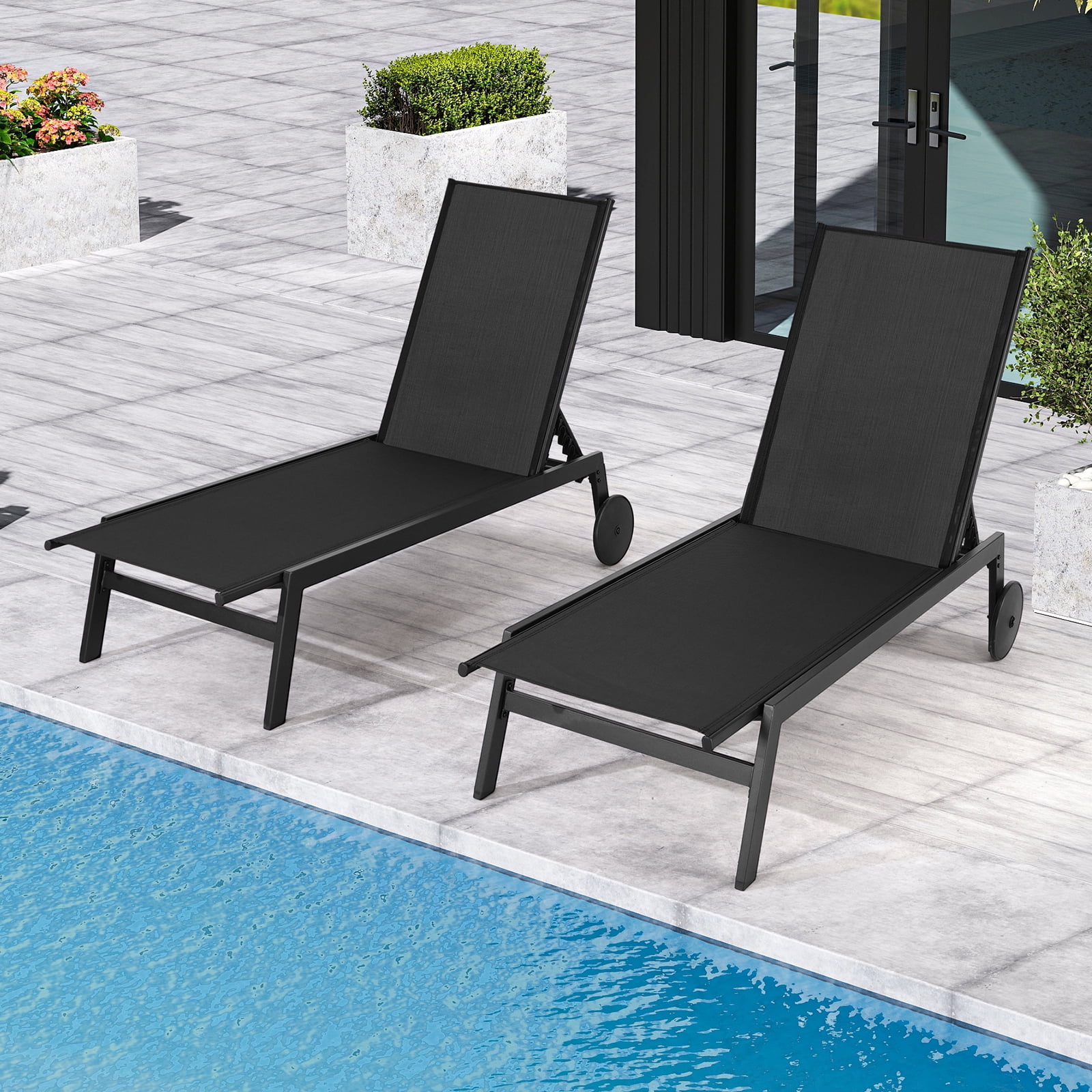 Click here for Yoleny Patio Lounge Chair With Wheels  Outdoor Lou... prices