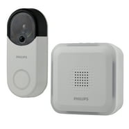 Philips Battery-Operated 8-Melody Doorbell Kit, One Push Button, White ...