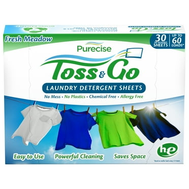 Flowcheer Laundry Detergent Sheets, 100 Sheets (200 Loads), Unscented ...