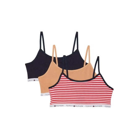 Tommy Hilfiger Girl's Stripe Bra 3-Pack (Little Kids/Big Kids) Classic ...