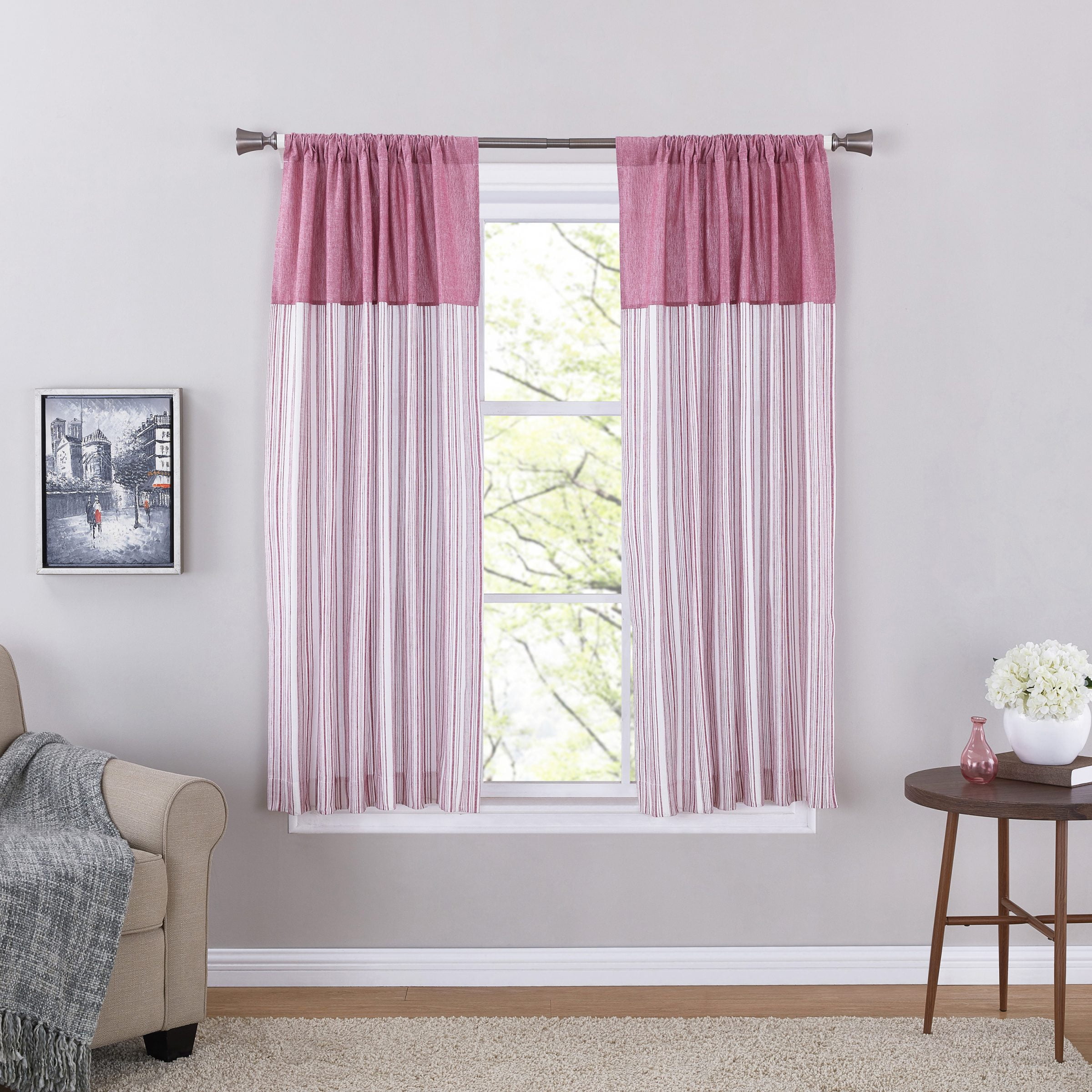 Better Homes & Gardens Dobby Colorblock Single Window Panel - Walmart.com