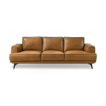 Maylo Comfortable Mid Century Modern Italian Leather Couch, Stain ...