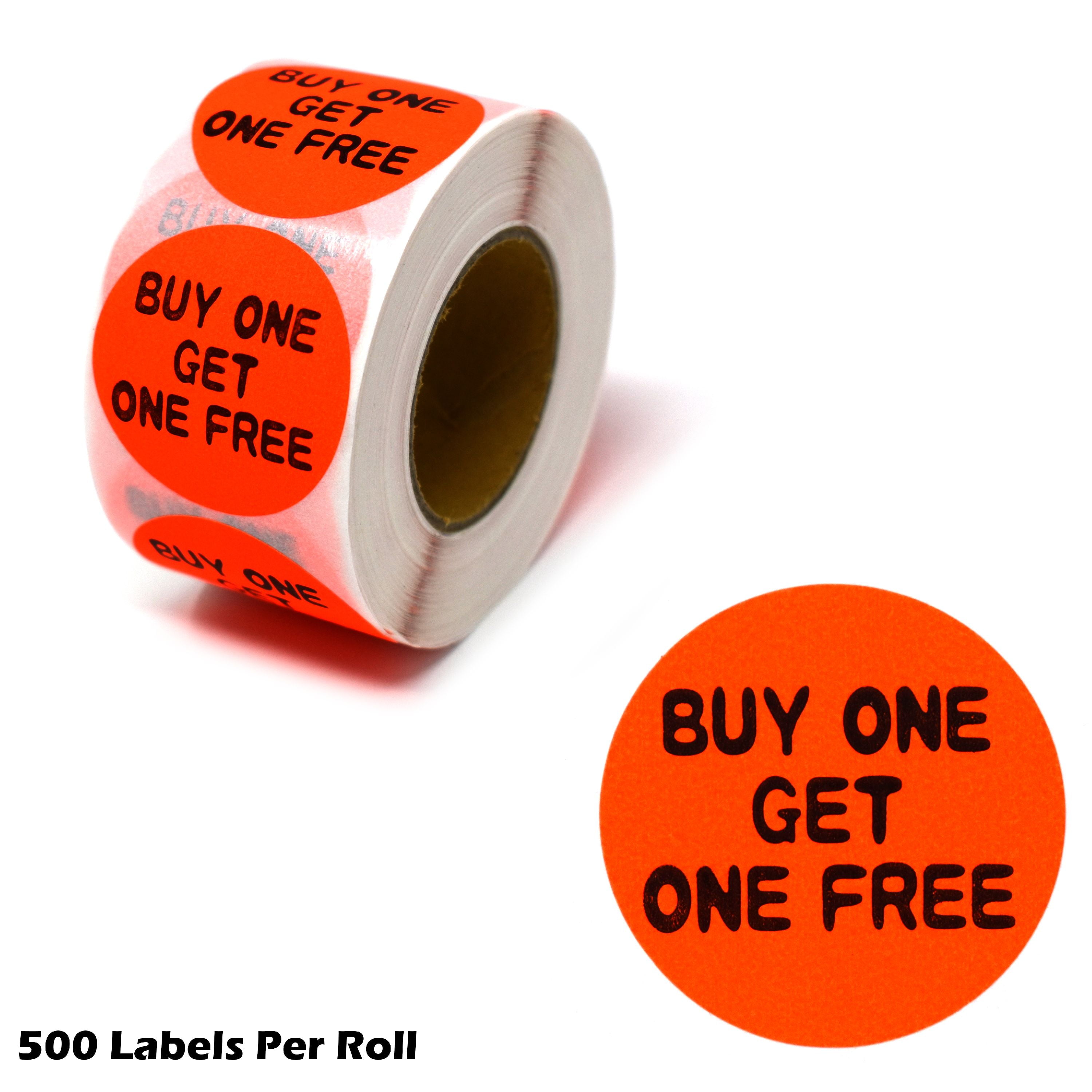 Buy One Get One FREE Fluorescent Orange Self Adhesive Label, 1.5 ...