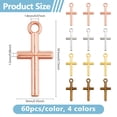 240PCS 4 Color Alloy Pendants Charms Mixed Color 18.5x9x1.5mm Hole: 1 ...