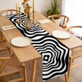 Abstract Fluid Pattern Table Runner, Modern Minimalist Black White ...