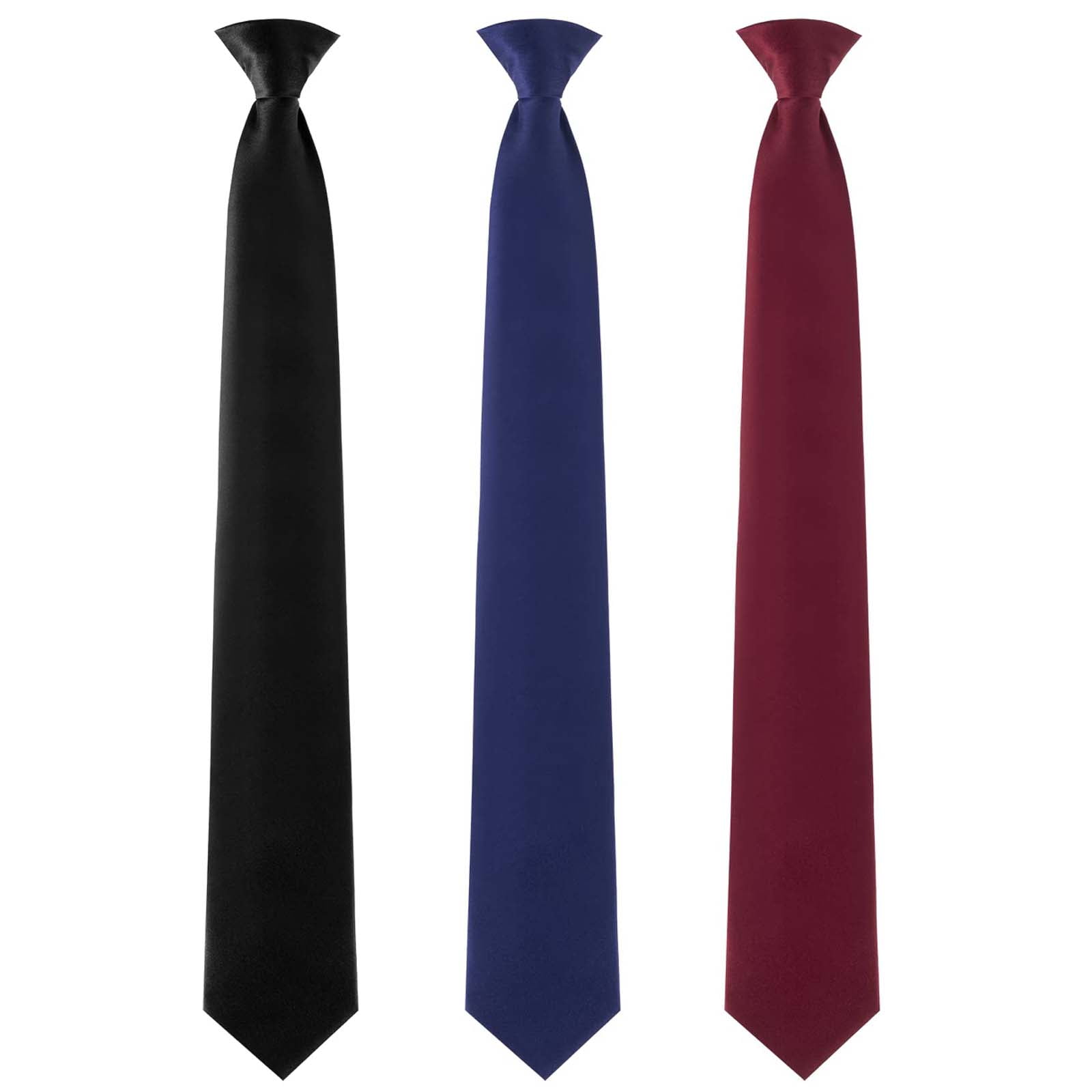 3 PACK Men's Ties, Clip-on Ties Solid Neck Strap Tie, for Wedding ...
