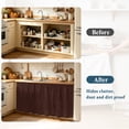 Cabinet Curtains 35"W x 35"L, Solid Brown Sink Skirt for Bathroom ...
