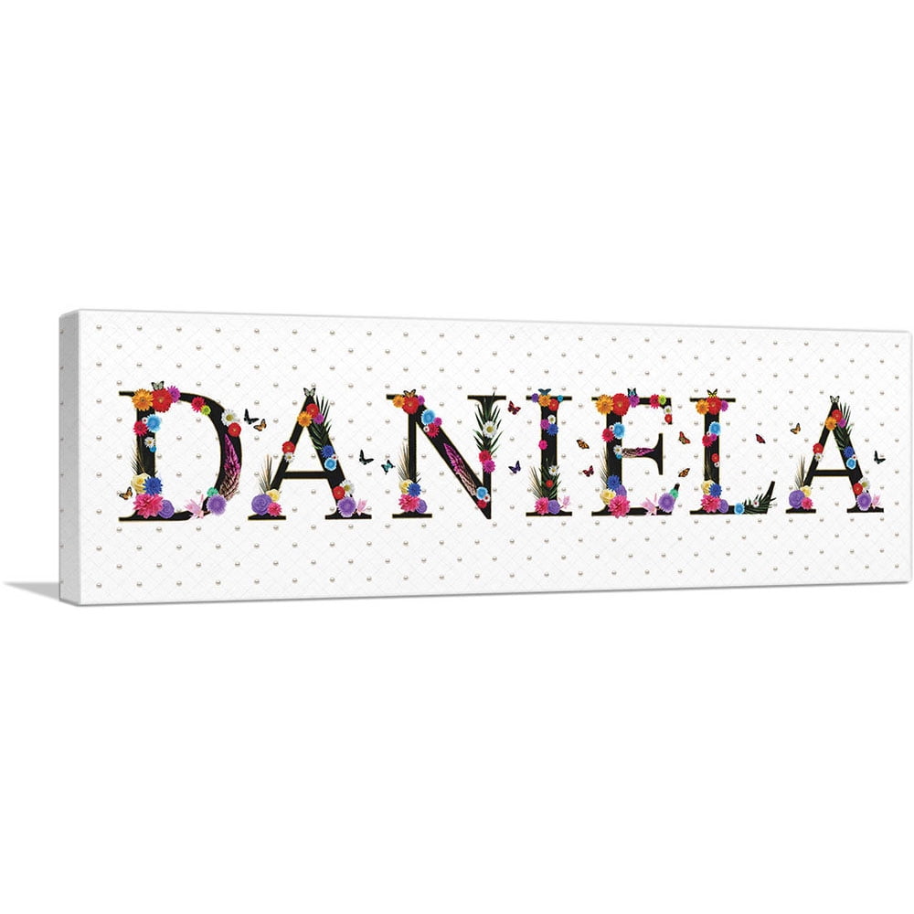 ARTCANVAS DANIELA Girls Name Room Decor Canvas Art Print - Size: 48" x ...