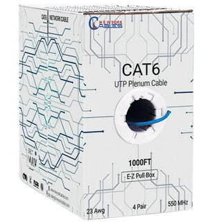 CAT6 Plenum (CMP) Cable 1000FT | Network Analyzer Test Passed | 23AWG ...
