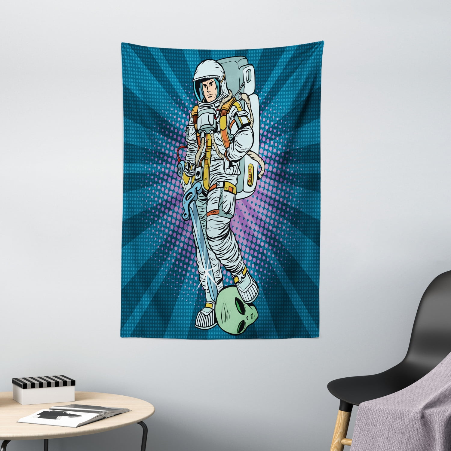 Astronaut Tapestry, Galaxy Figure and Severed Alien Head Masculine ...