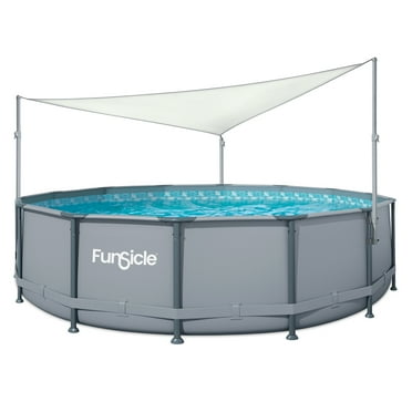 Funsicle 10 ft Round Above Ground Swimming Pool Cover, Gray, Adults ...