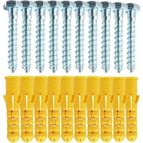 M10x50mm Heavy Duty Masonry Brick Wall Fixing Plug + Coach Screw Zinc ...
