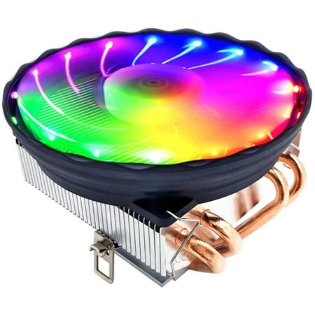 Horizontal CPU Cooler, 4 Heatpipes 120mm CPU Cooler LED RGB Fan ...
