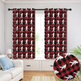 Bigfoot and Plaid Red Pattern Blackout Curtains,Triple Weaved Fabric ...