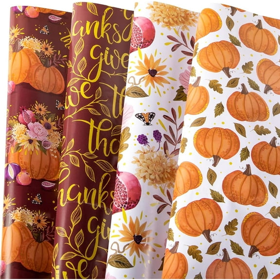 Christmas Gift Wrapping Paper Green Plaid Floral Thanksgiving Rainbow ...